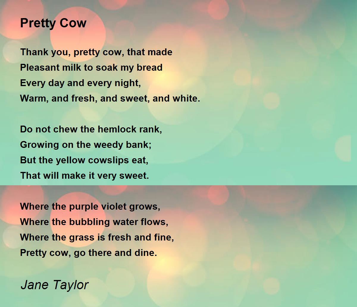 Milking a cow poem