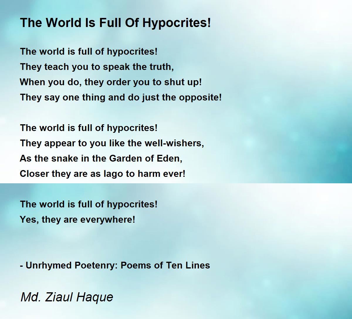 The World Is Full Of Hypocrites! - The World Is Full Of Hypocrites ...