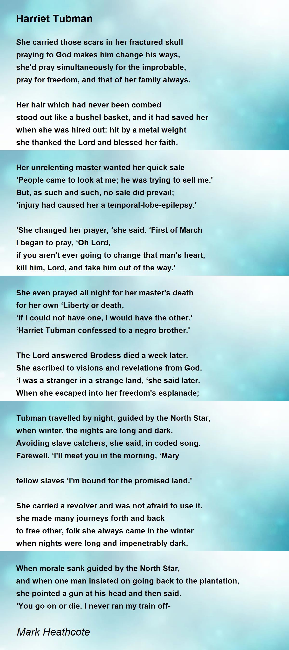 96 harriet tubman poetry