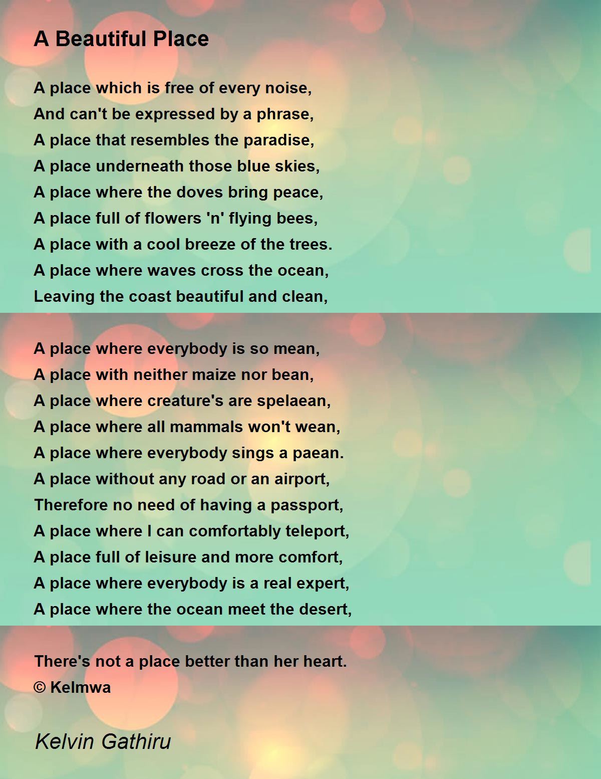 First Place Poems