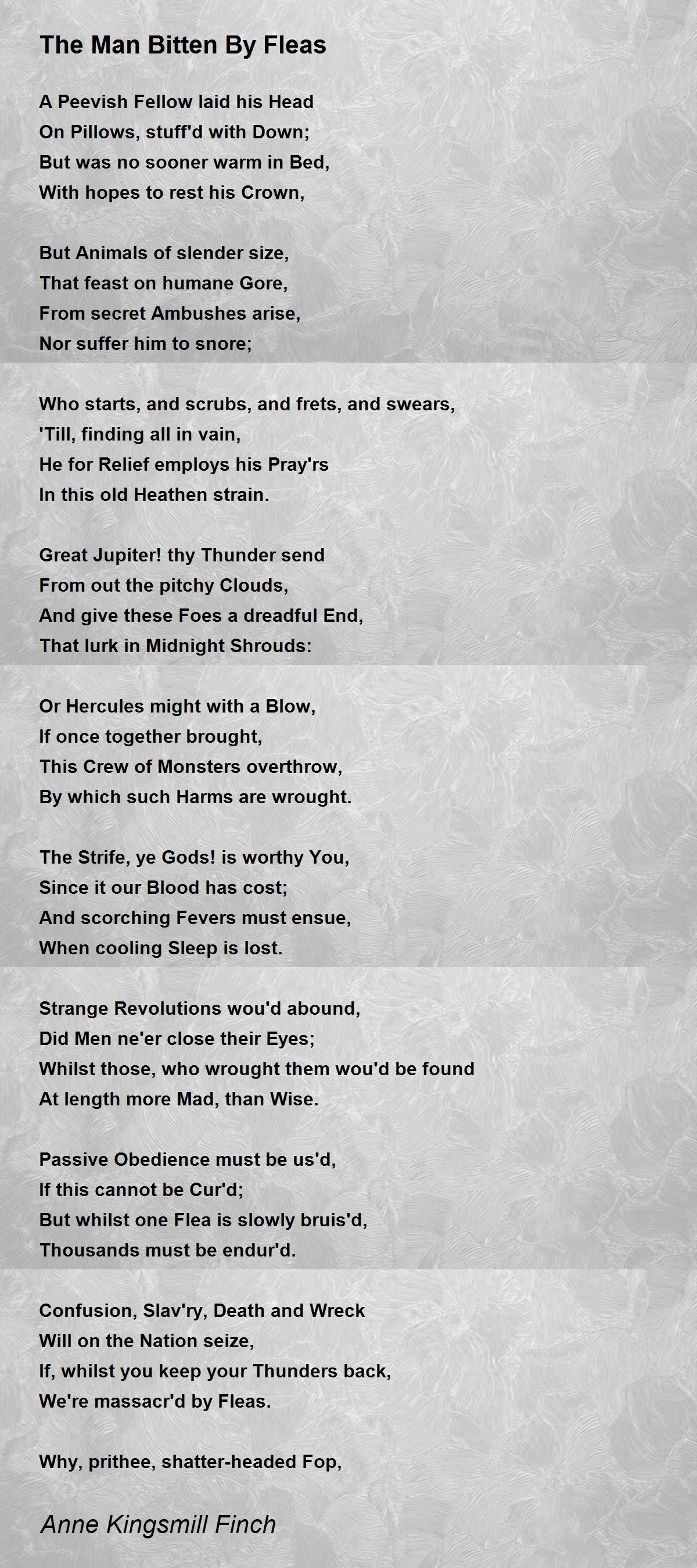 The Man Bitten By Fleas - The Man Bitten By Fleas Poem by Anne ...