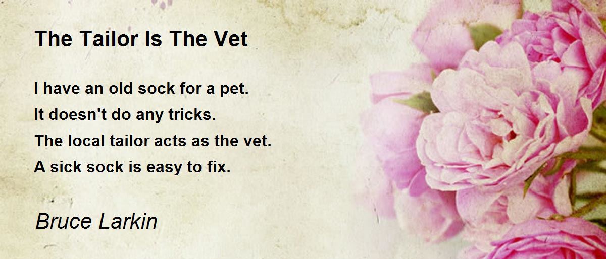 The Tailor Is The Vet by Bruce Larkin - The Tailor Is The Vet Poem