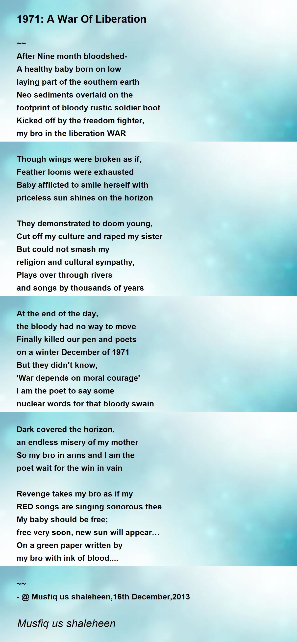 Poem On Freedom Fighters - Wigrasa