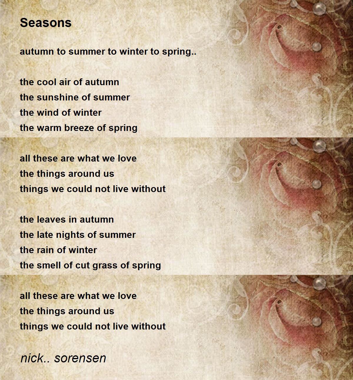 Seasons Poem by nick.. sorensen - Poem Hunter