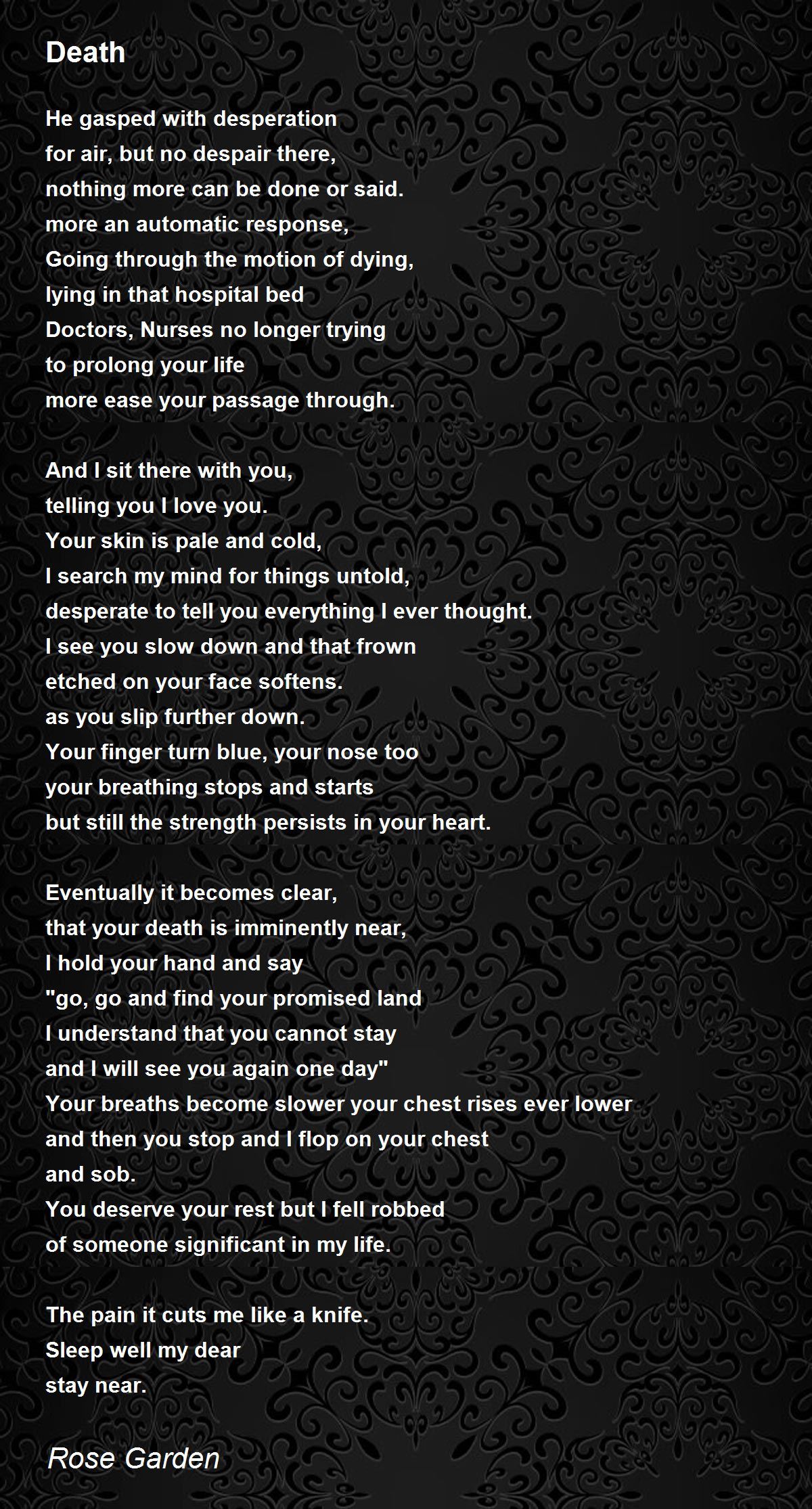 Death by Rose Garden - Death Poem