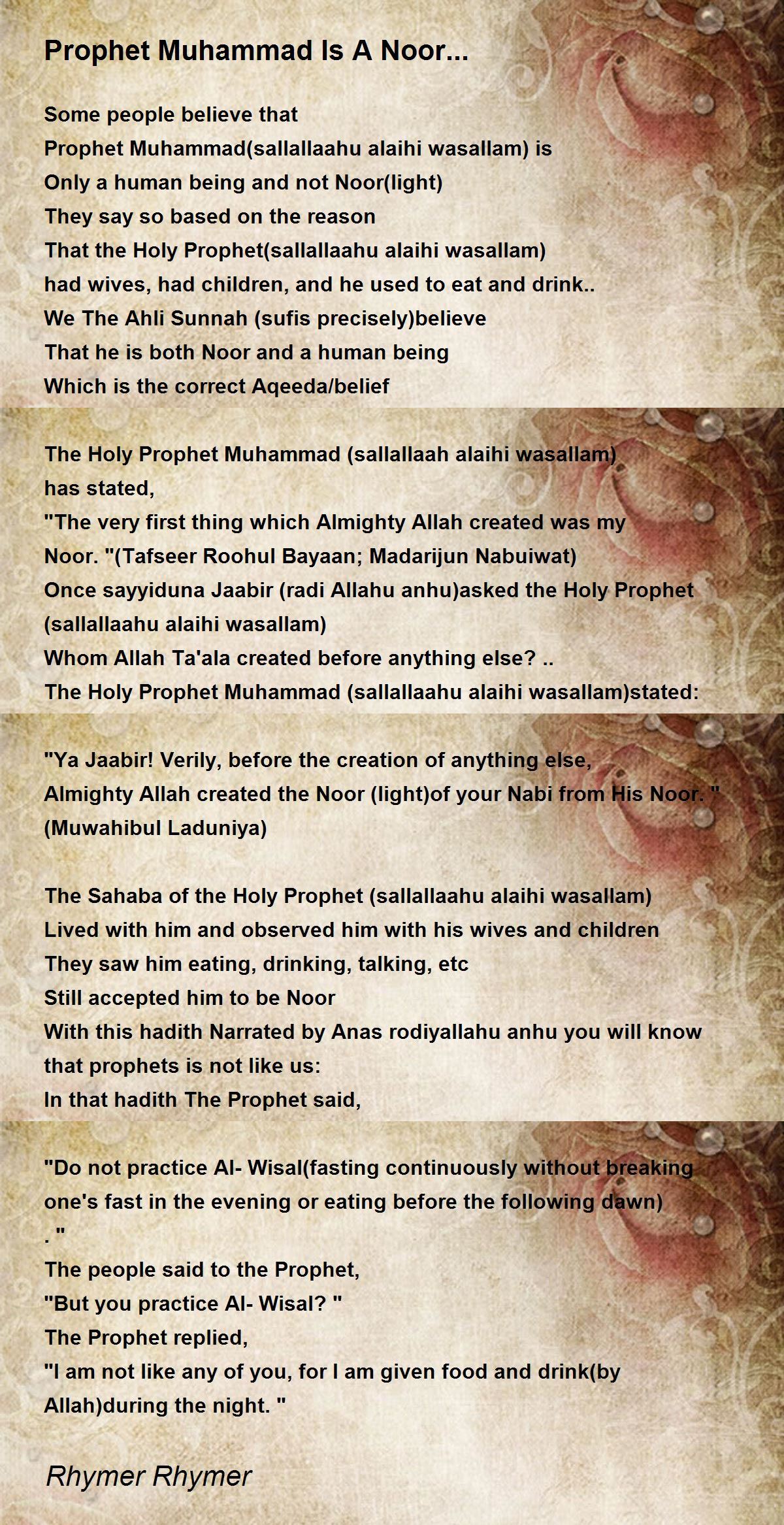 Prophet Muhammad Poem