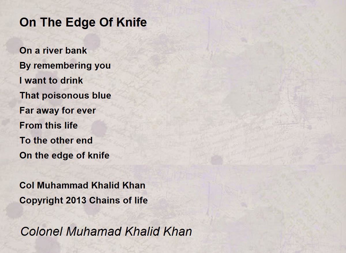 On The Edge Of Knife by Colonel Muhamad Khalid Khan - On The Edge Of ...