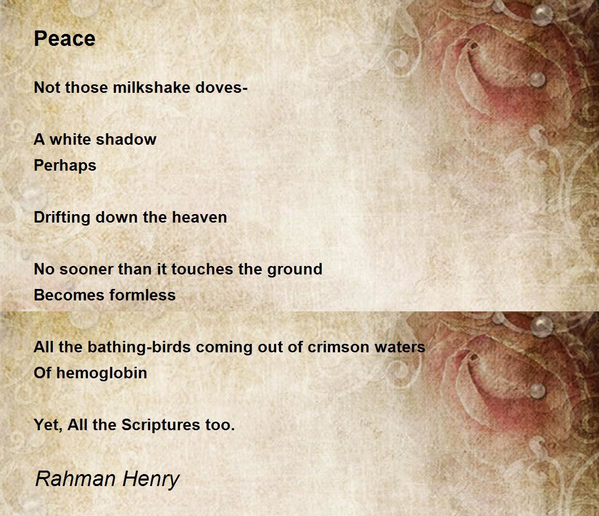 Peace - Peace Poem by Rahman Henry