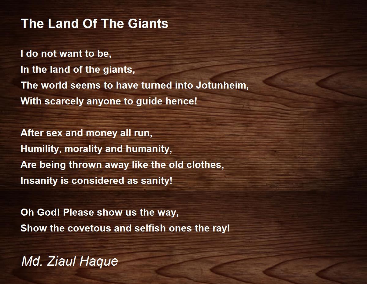The Land Of The Giants - The Land Of The Giants Poem by Md. Ziaul Haque