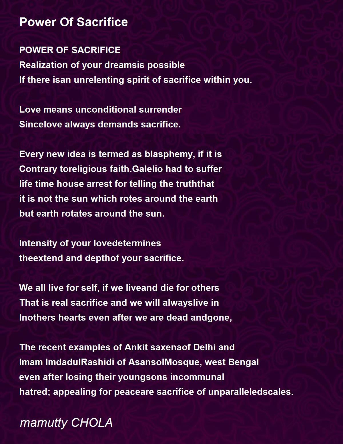 Power Of Sacrifice Quotes