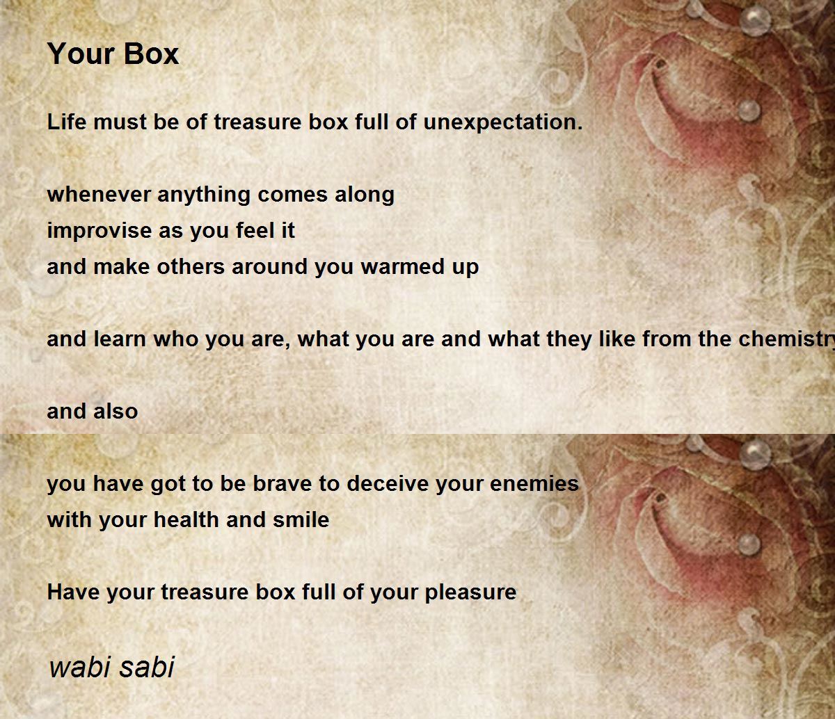 Your Box - Your Box Poem by wabi sabi