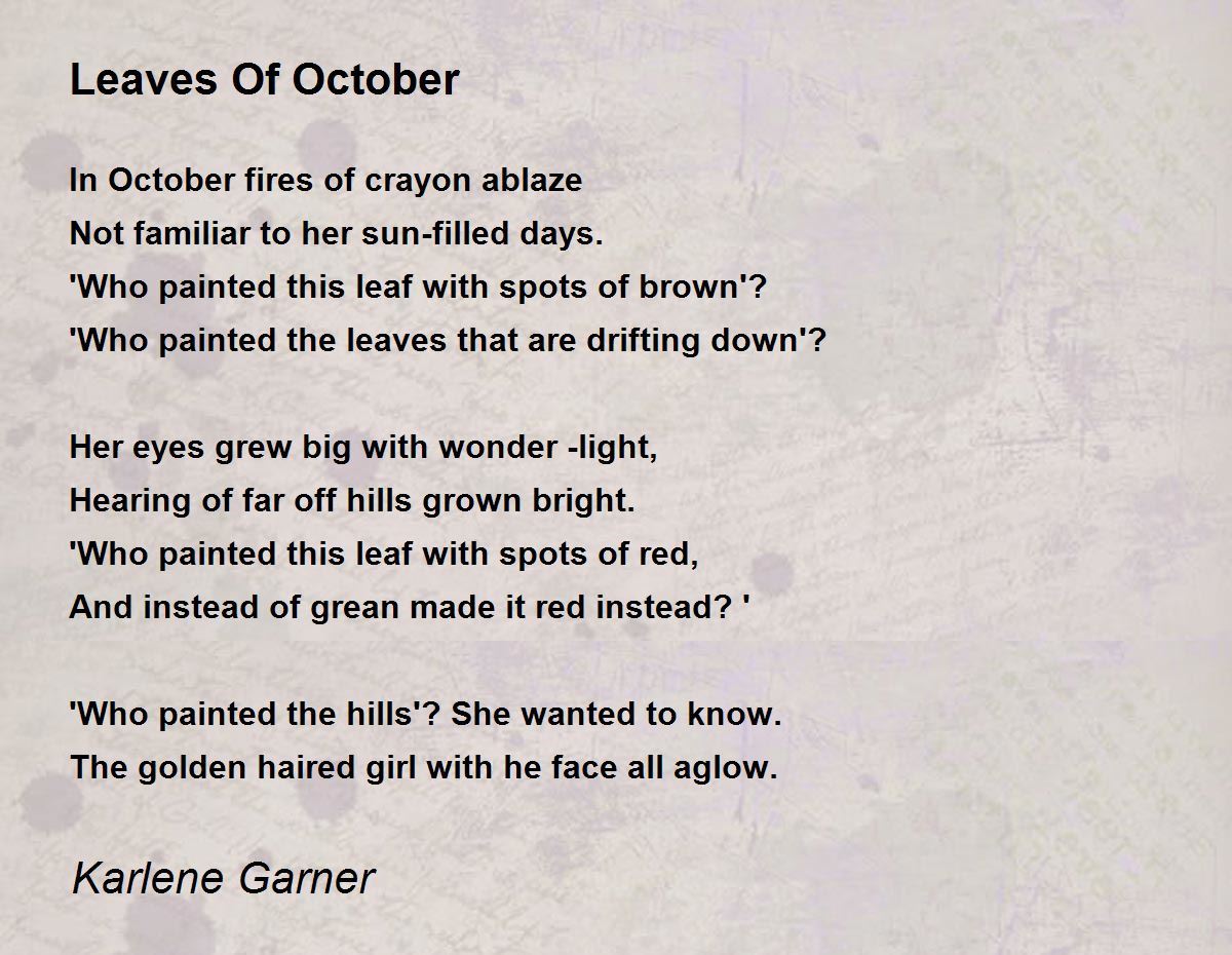 October Quotes And Poems