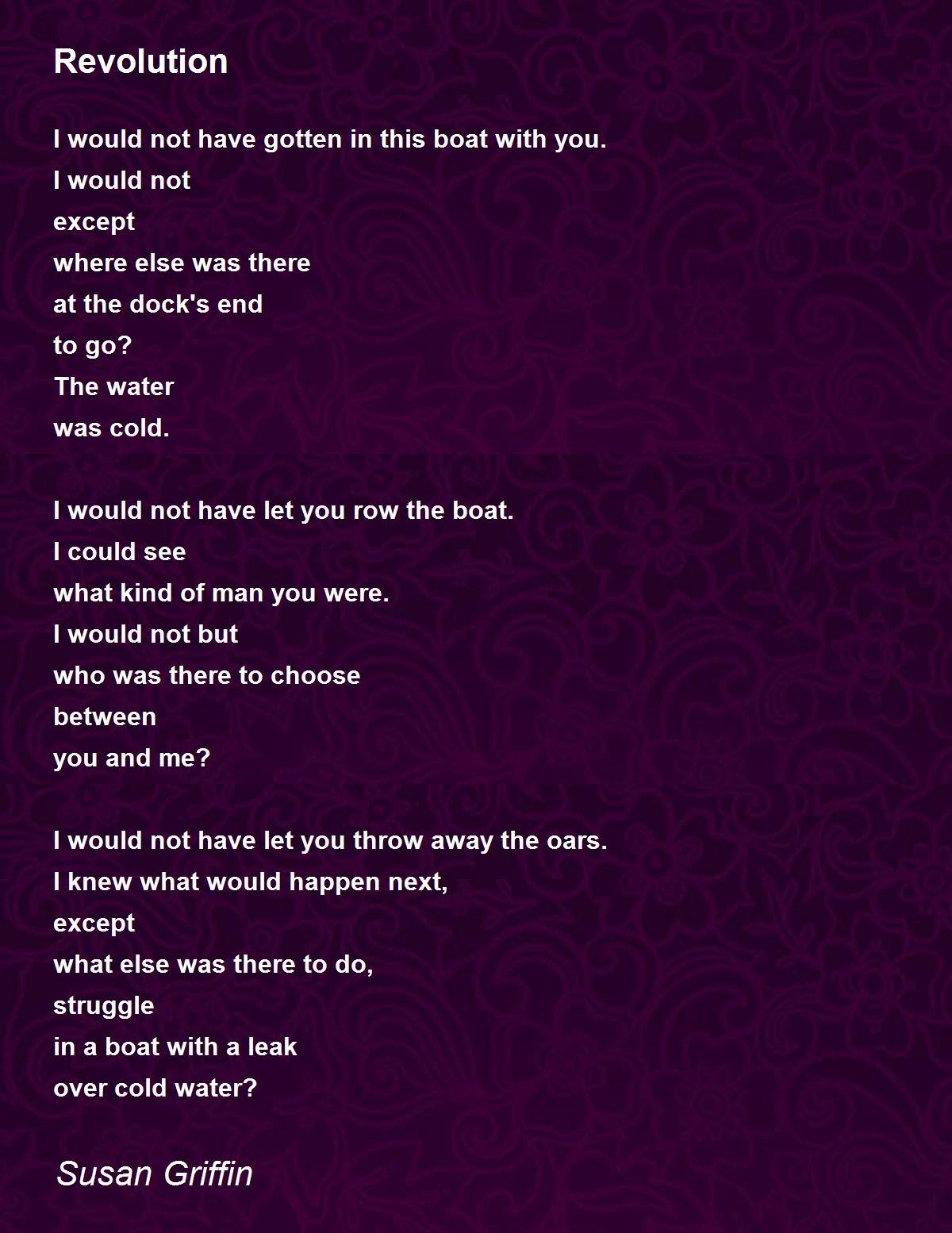 Revolution - Revolution Poem by Susan Griffin