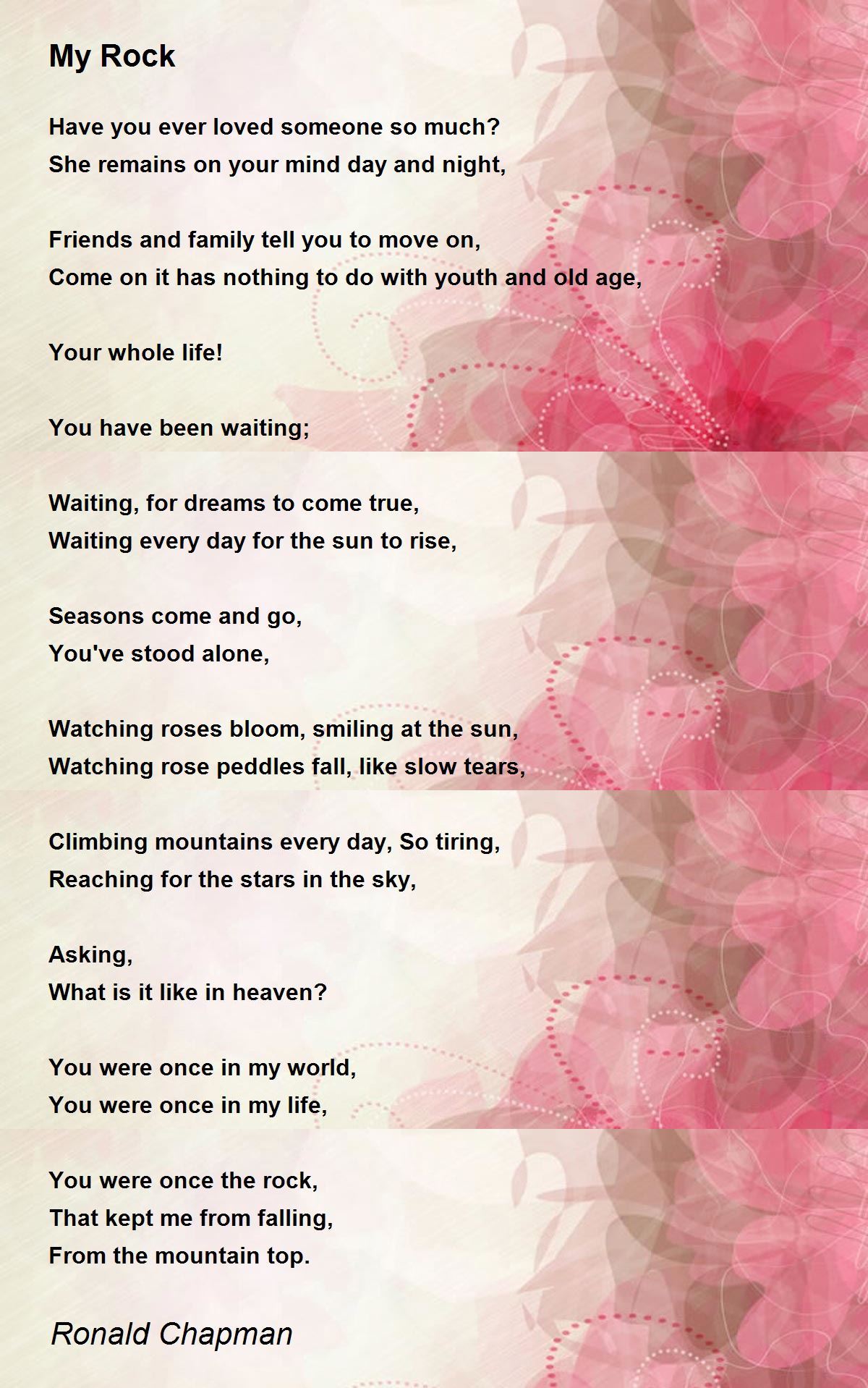 My Rock - My Rock Poem by Ronald Chapman