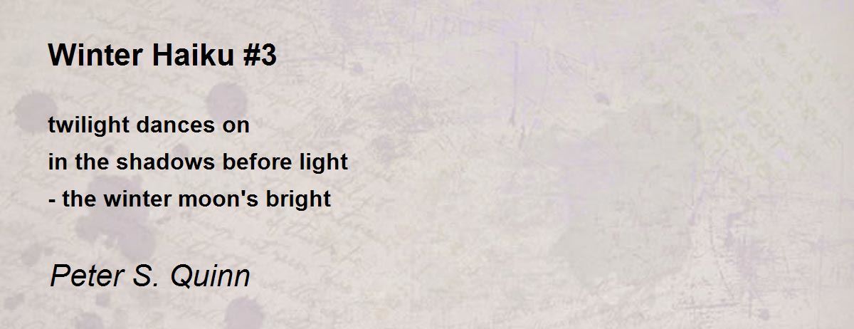 Haiku Poems About Winter