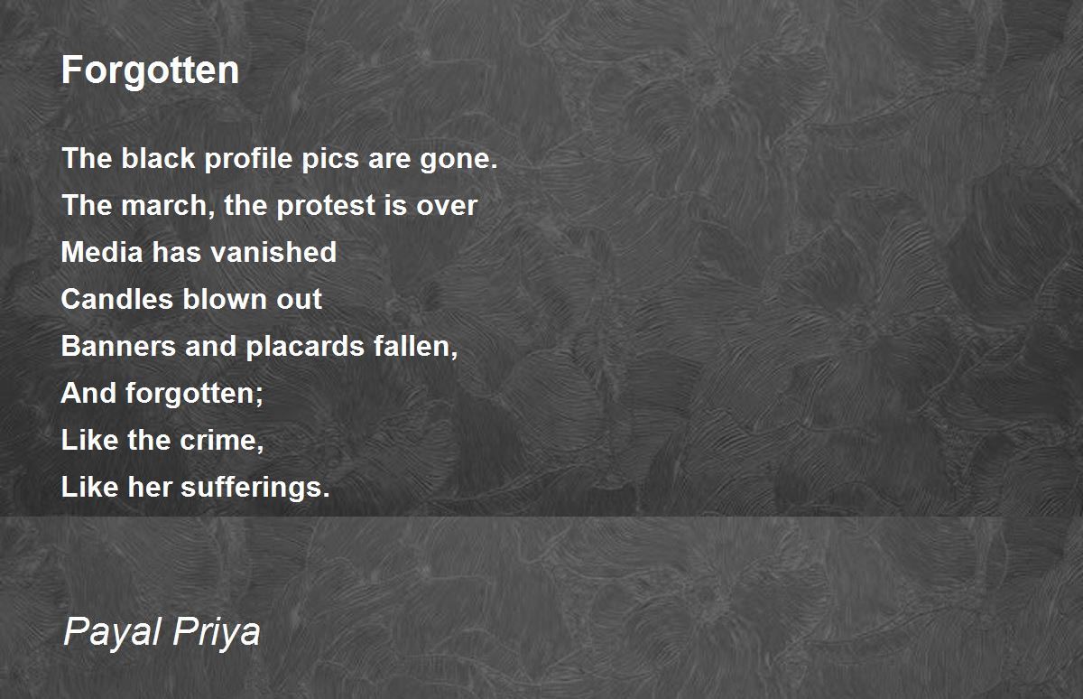 Poems About Being Forgotten