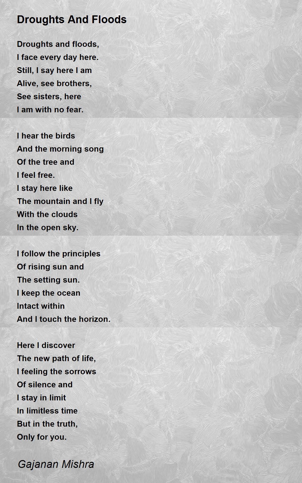 Droughts And Floods - Droughts And Floods Poem by Gajanan Mishra