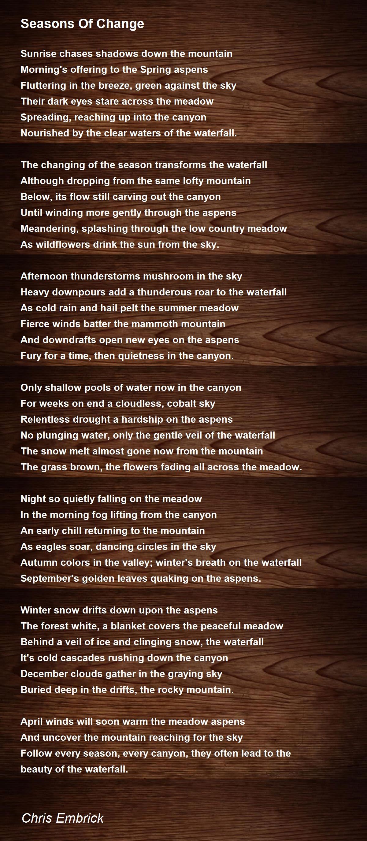 Poems About Seasons Changing