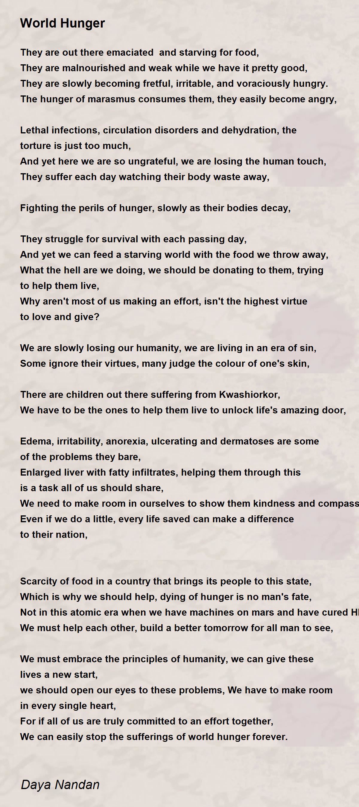 Poems About Food Insecurity | Sitedoct.org