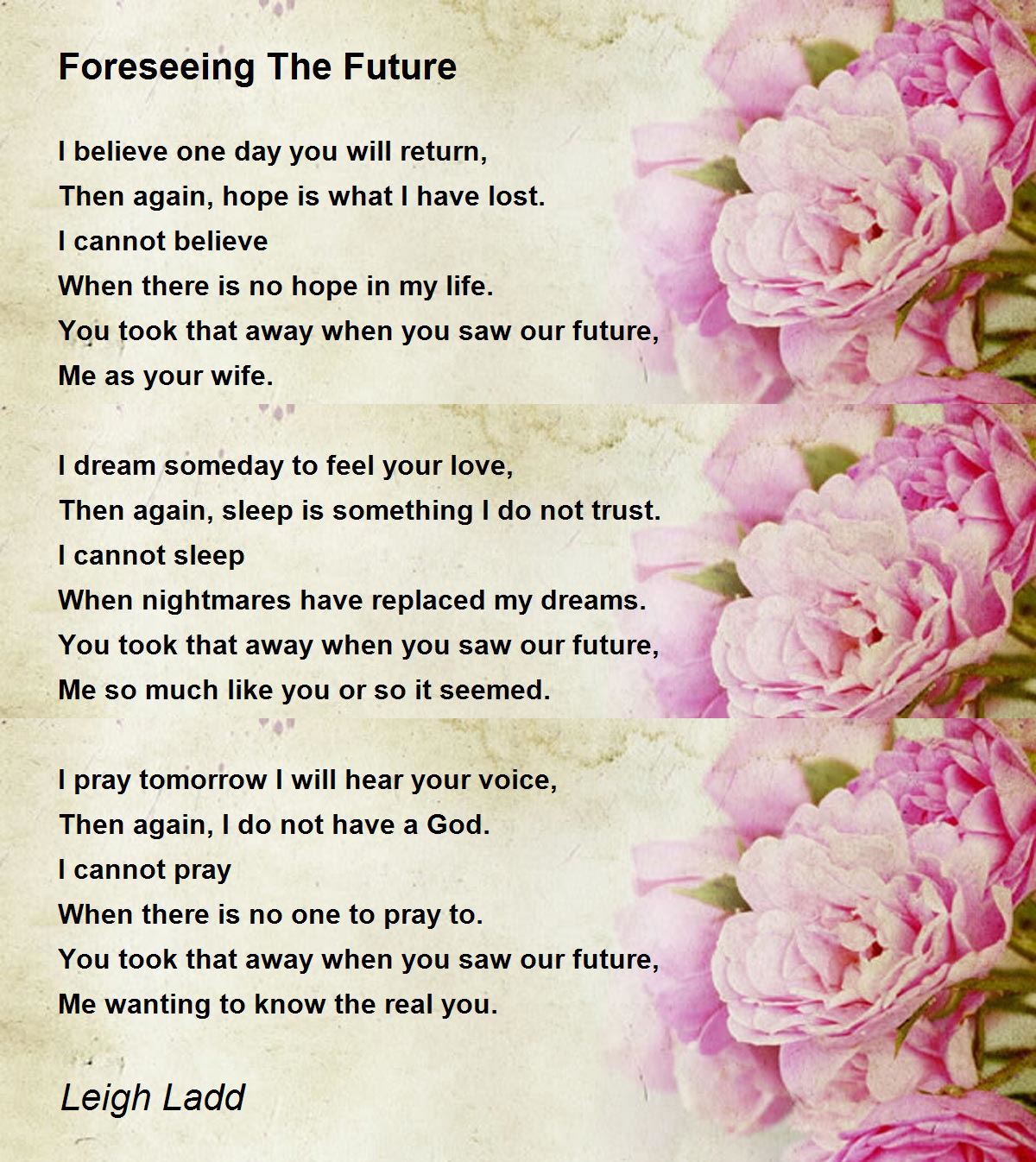 Foreseeing The Future - Foreseeing The Future Poem by Leigh Ladd