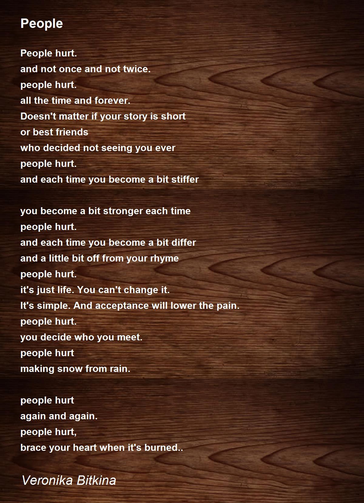 Worksheets People Poem