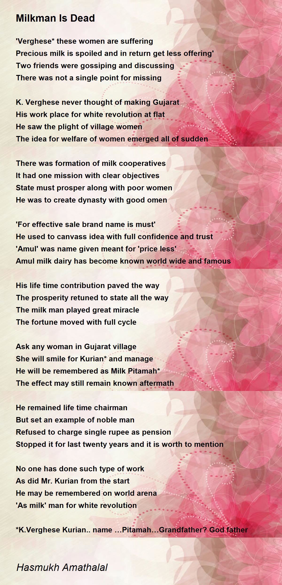 Milkman Is Dead - Milkman Is Dead Poem by Mehta Hasmukh Amathalal