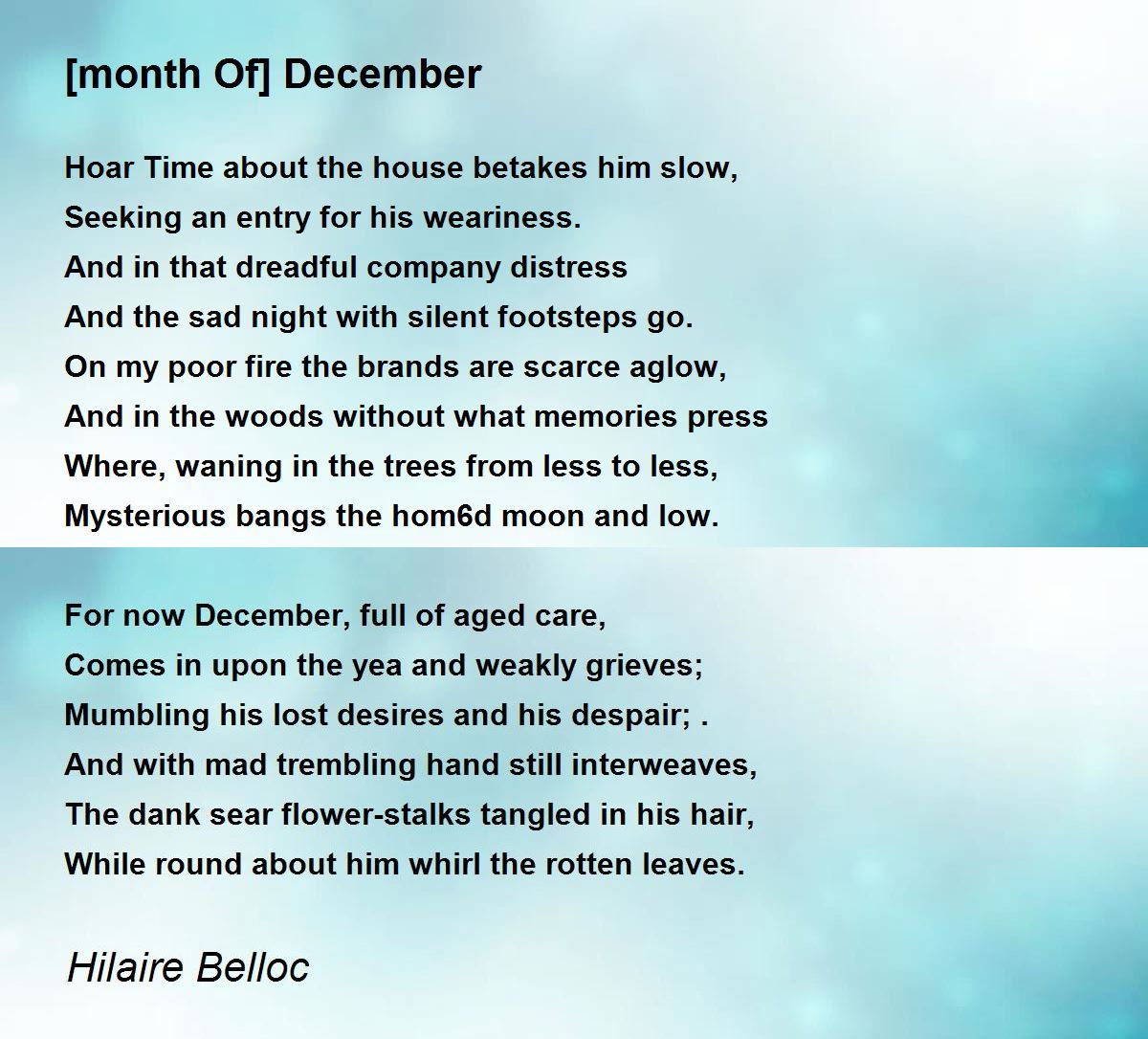 December Birthday Poems