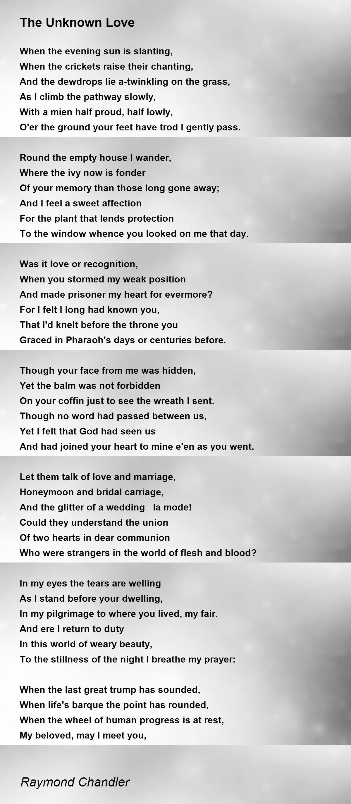 Poems About The Unknown , The Secret by Anonymous – BKXR