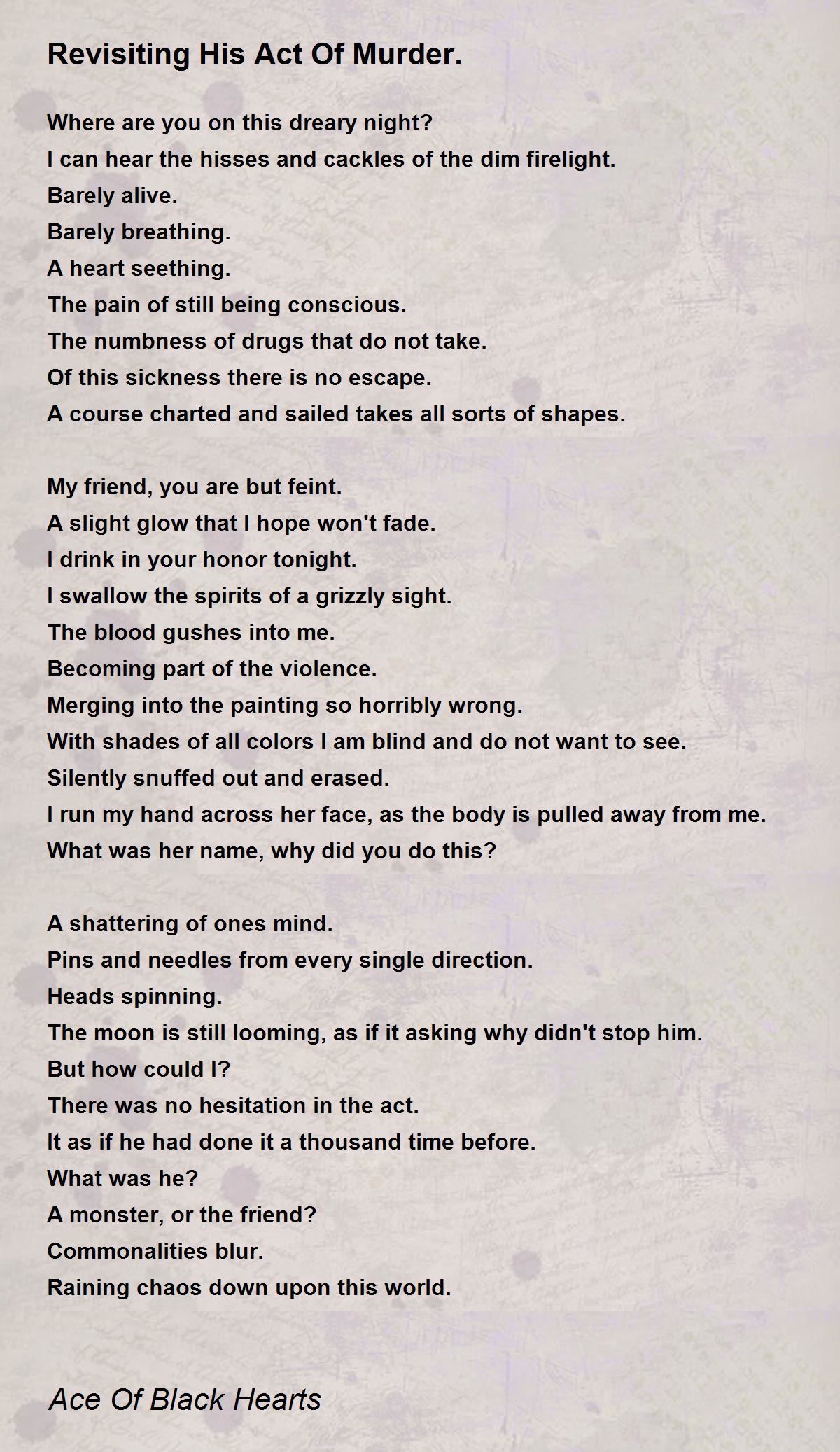 Revisiting His Act Of Murder. by Ace Of Black Hearts - Revisiting His ...