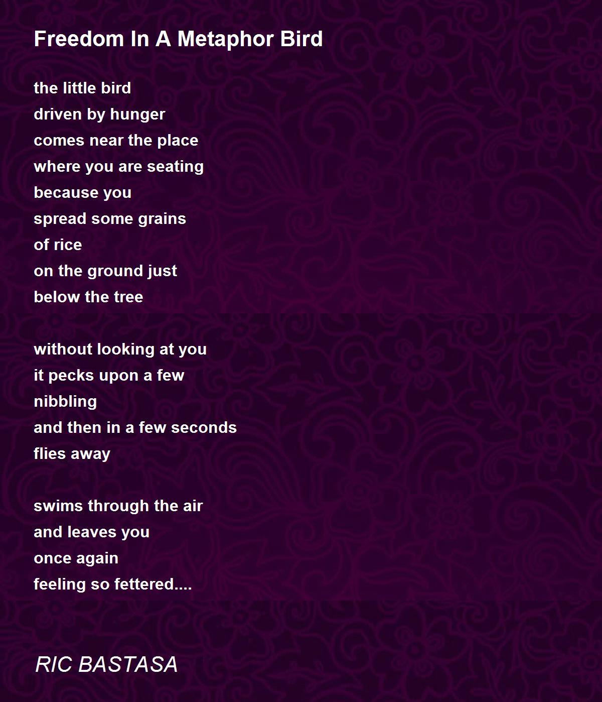 Freedom In A Metaphor Bird - Freedom In A Metaphor Bird Poem by RIC BASTASA