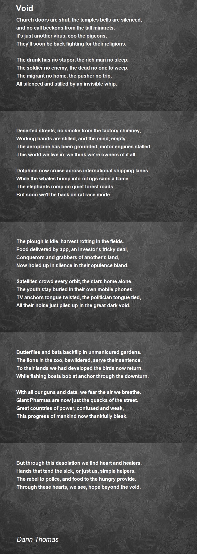 Void Poem by Dann Thomas - Poem Hunter