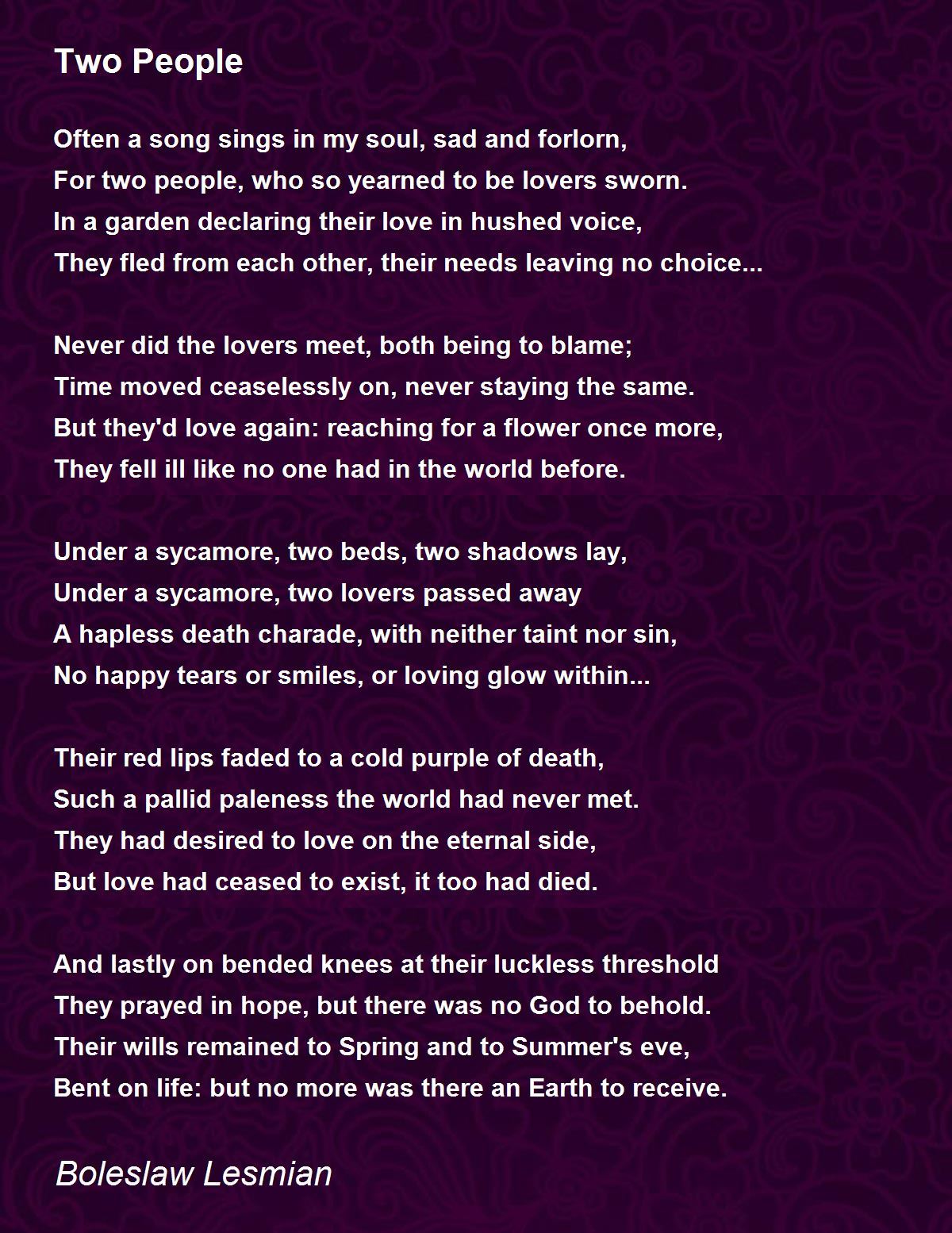 Worksheets People Poem