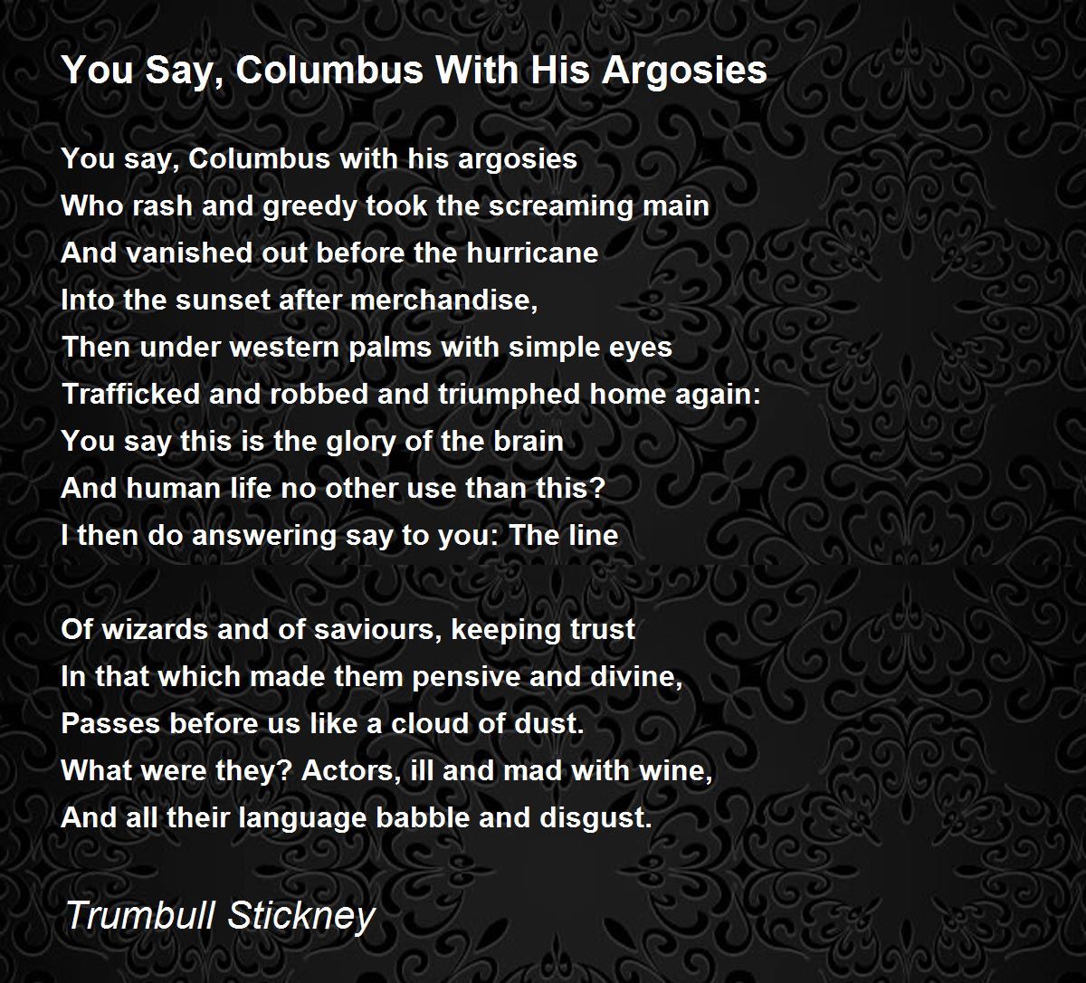 Christopher Columbus Poem