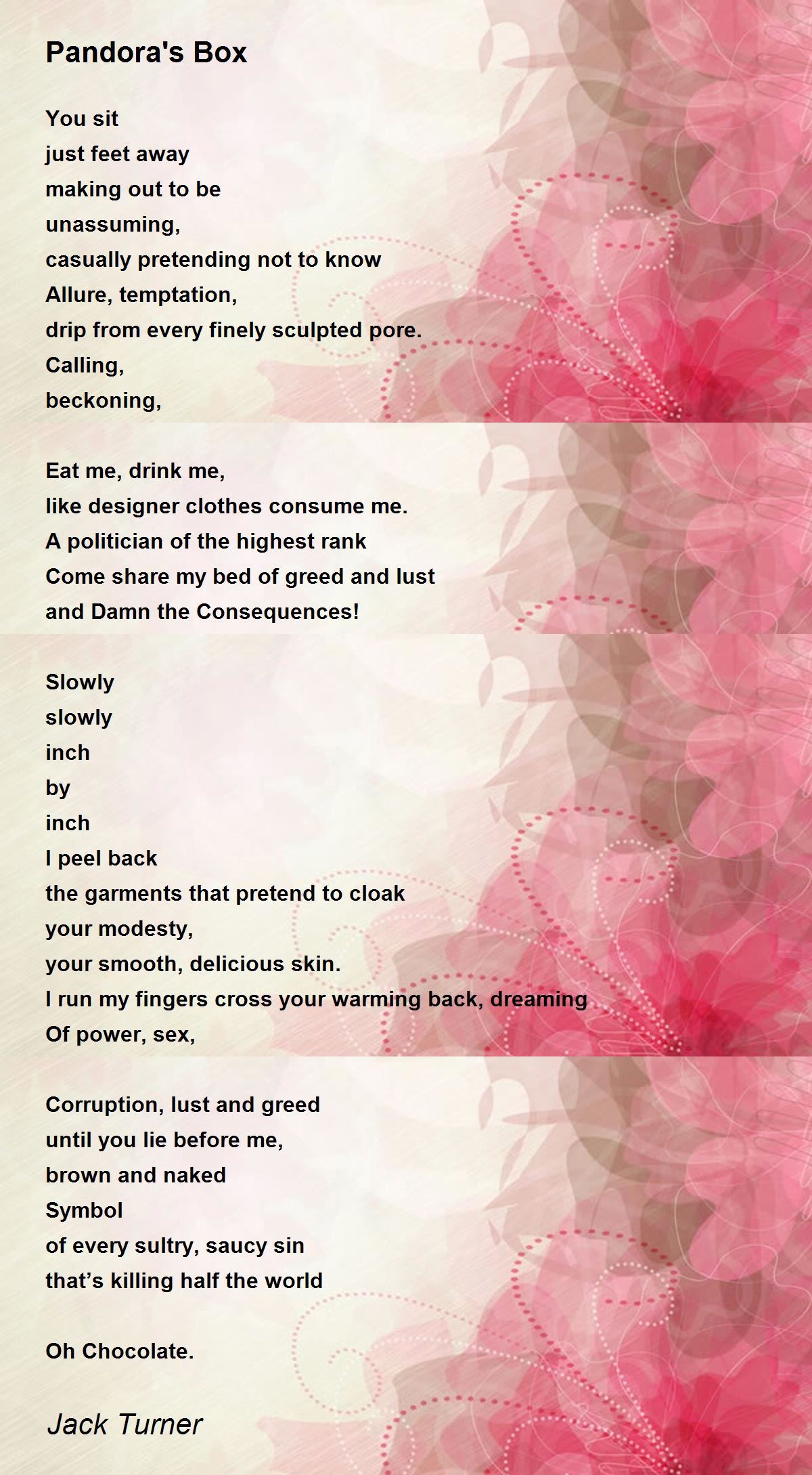 Pandora's Box by Jack Turner - Pandora's Box Poem