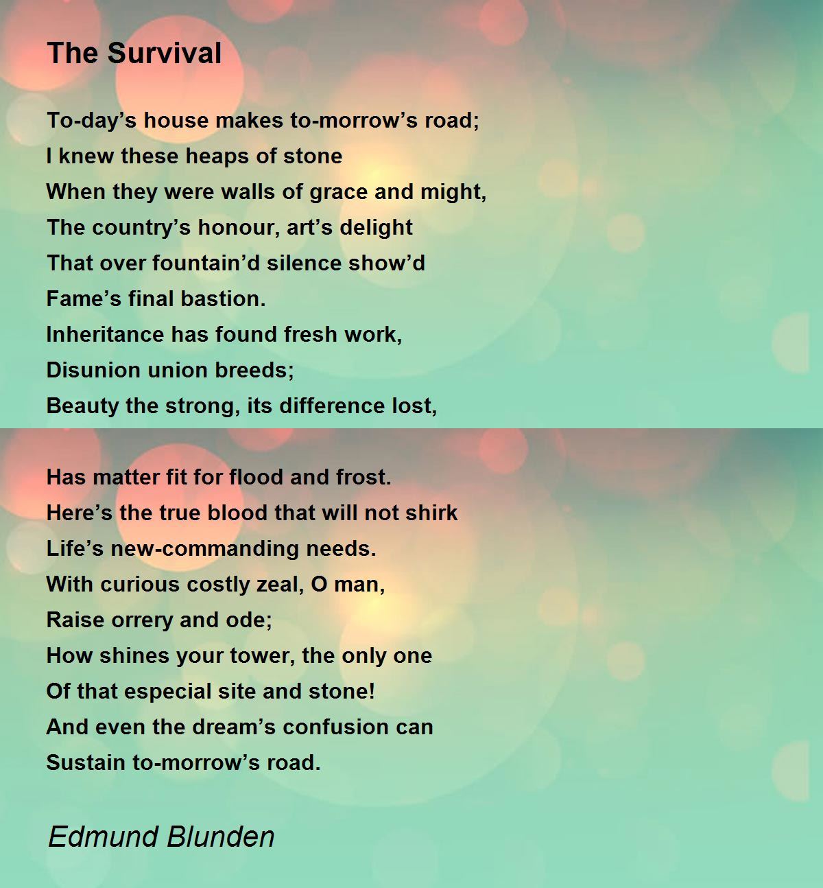 Survival Poems Quotes