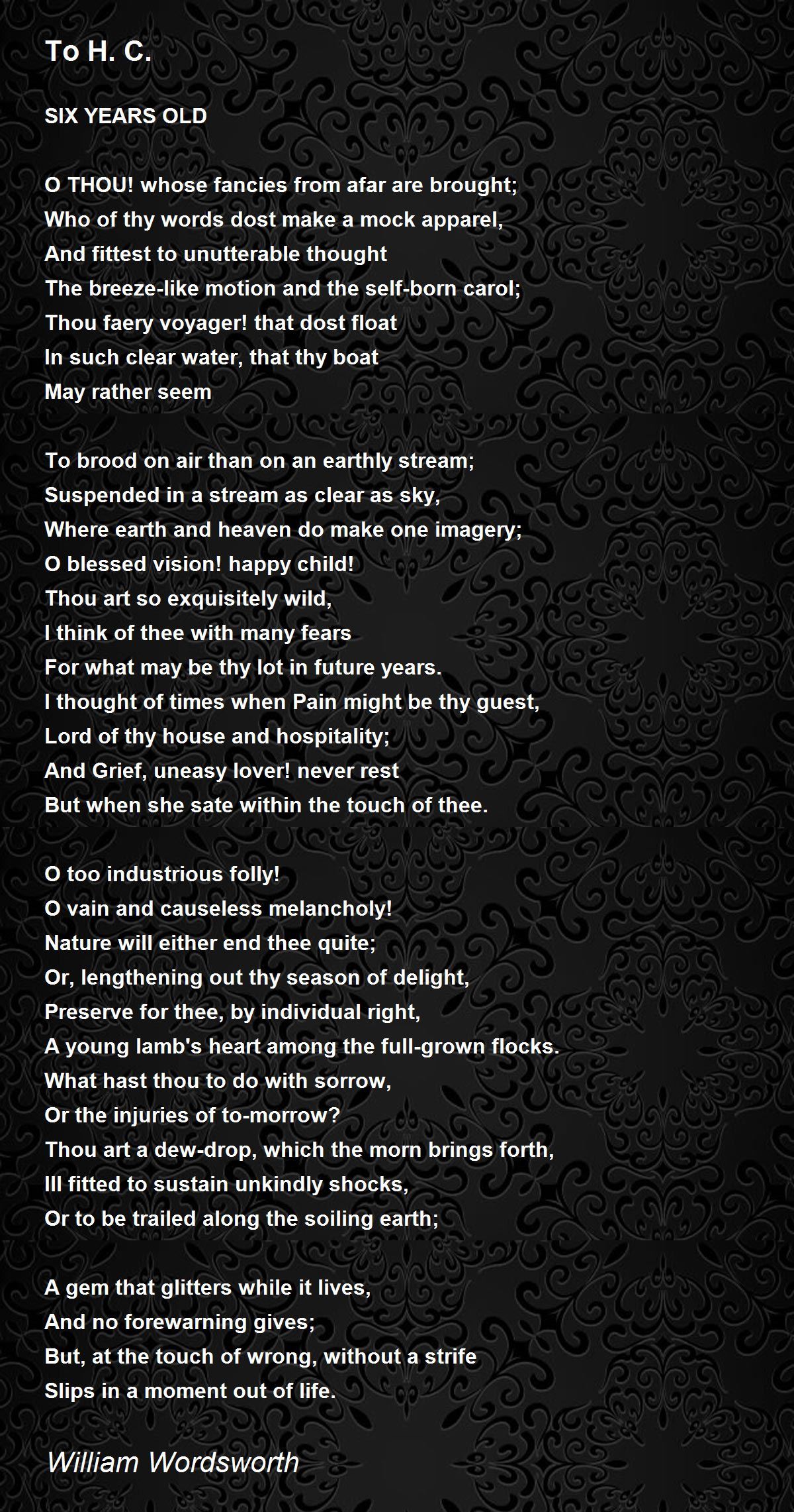 William Wordsworth Death Quotes