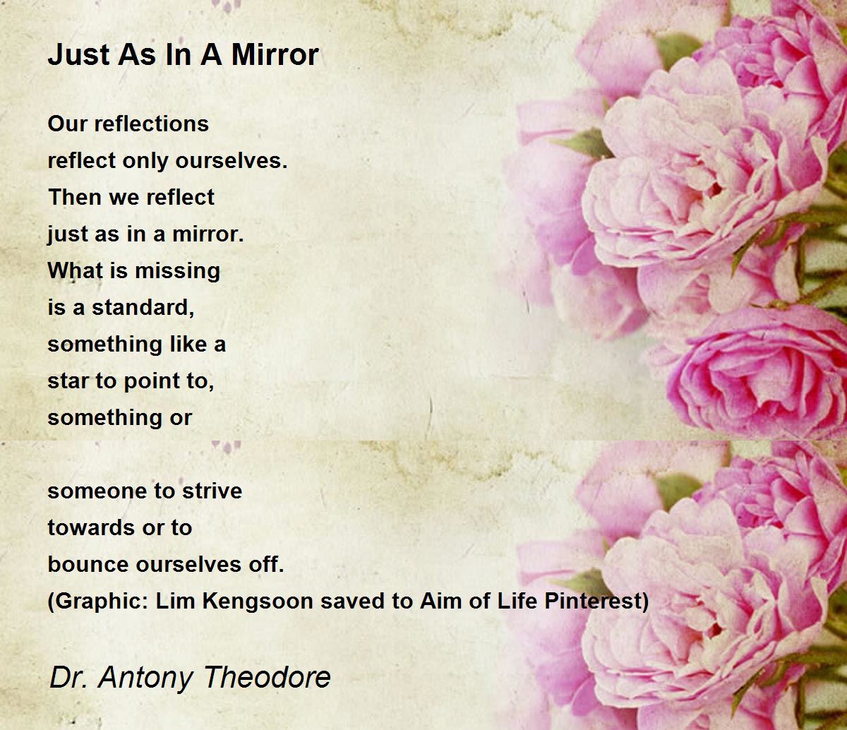 Just As In A Mirror Poem by Dr. Antony Theodore - Poem Hunter