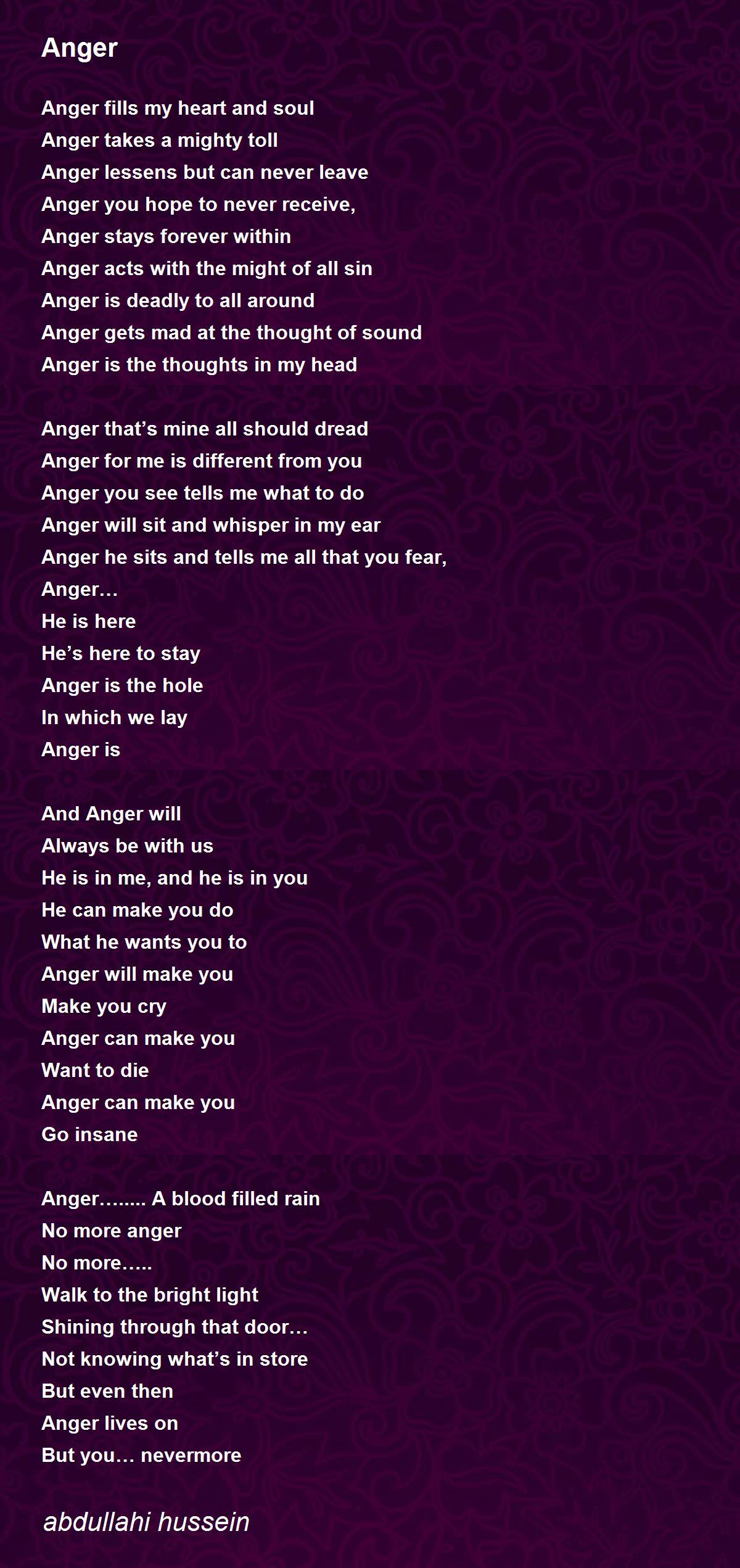 Anger Poems About Love BONUS FEATURES: POEM: I Told God I Was Angry