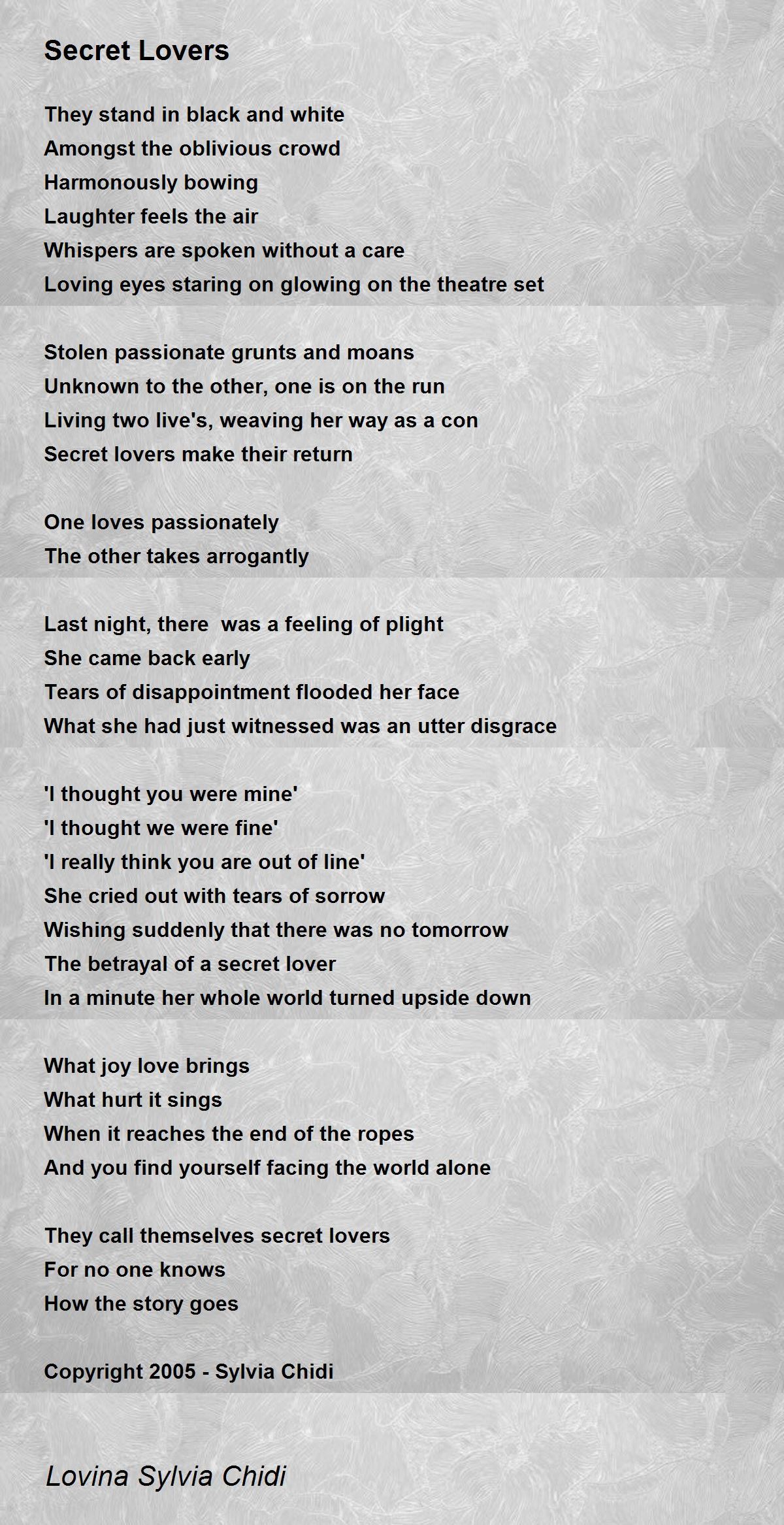 Secret Lovers Poems