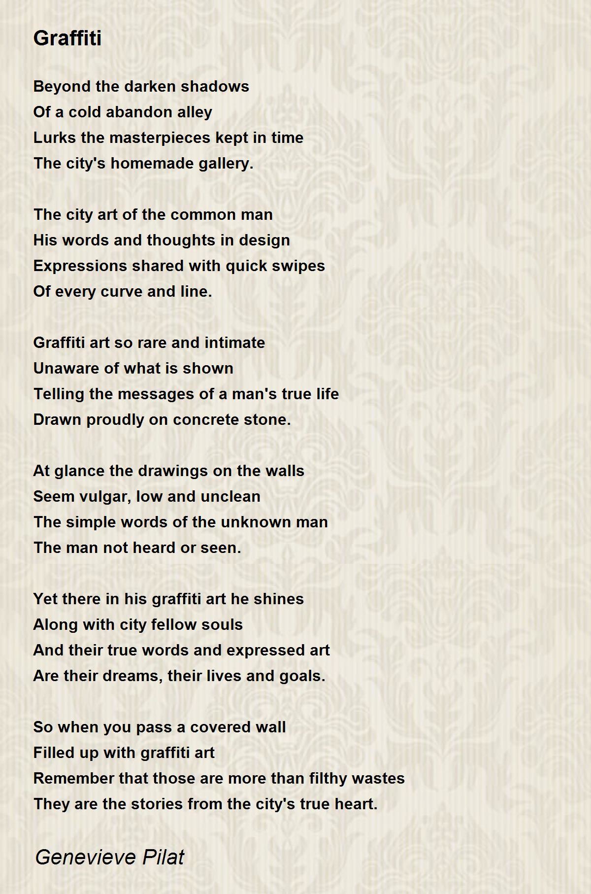 What Is Graffiti In Poetry at Marilyn Rose blog