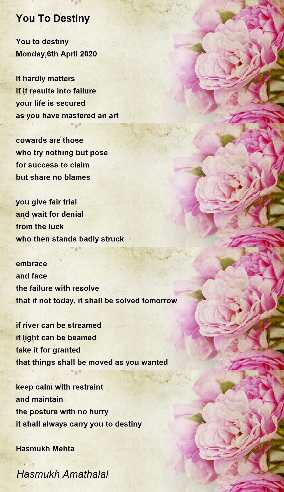 Embrace Your Destiny Poem