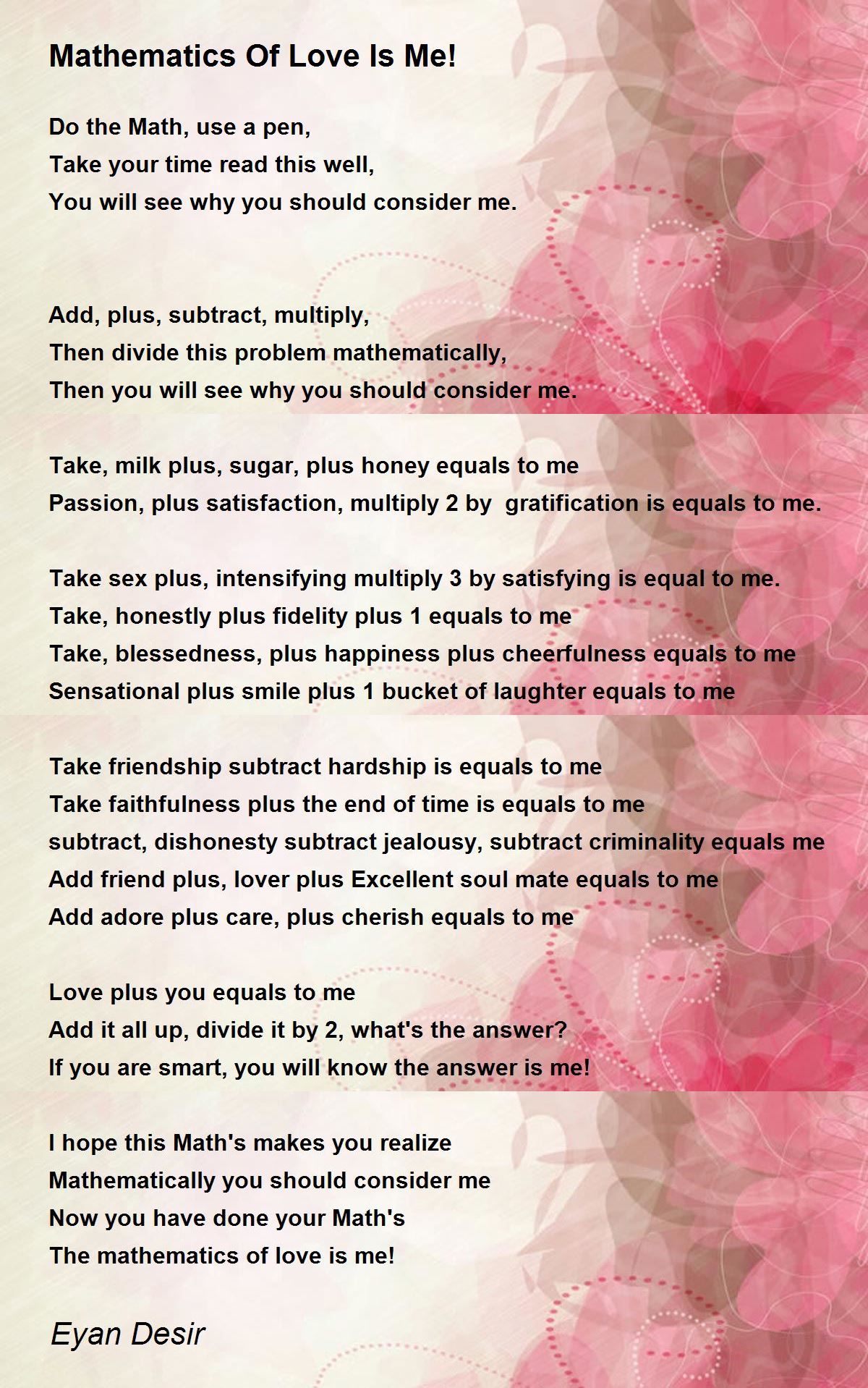 Mathematics Of Love at Sarah Lee blog