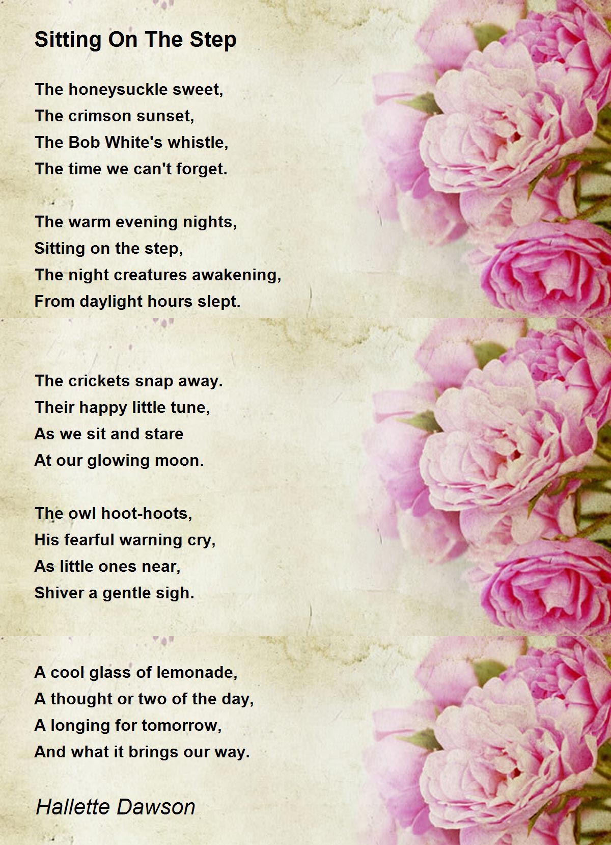 Sitting On The Step - Sitting On The Step Poem by Hallette Dawson