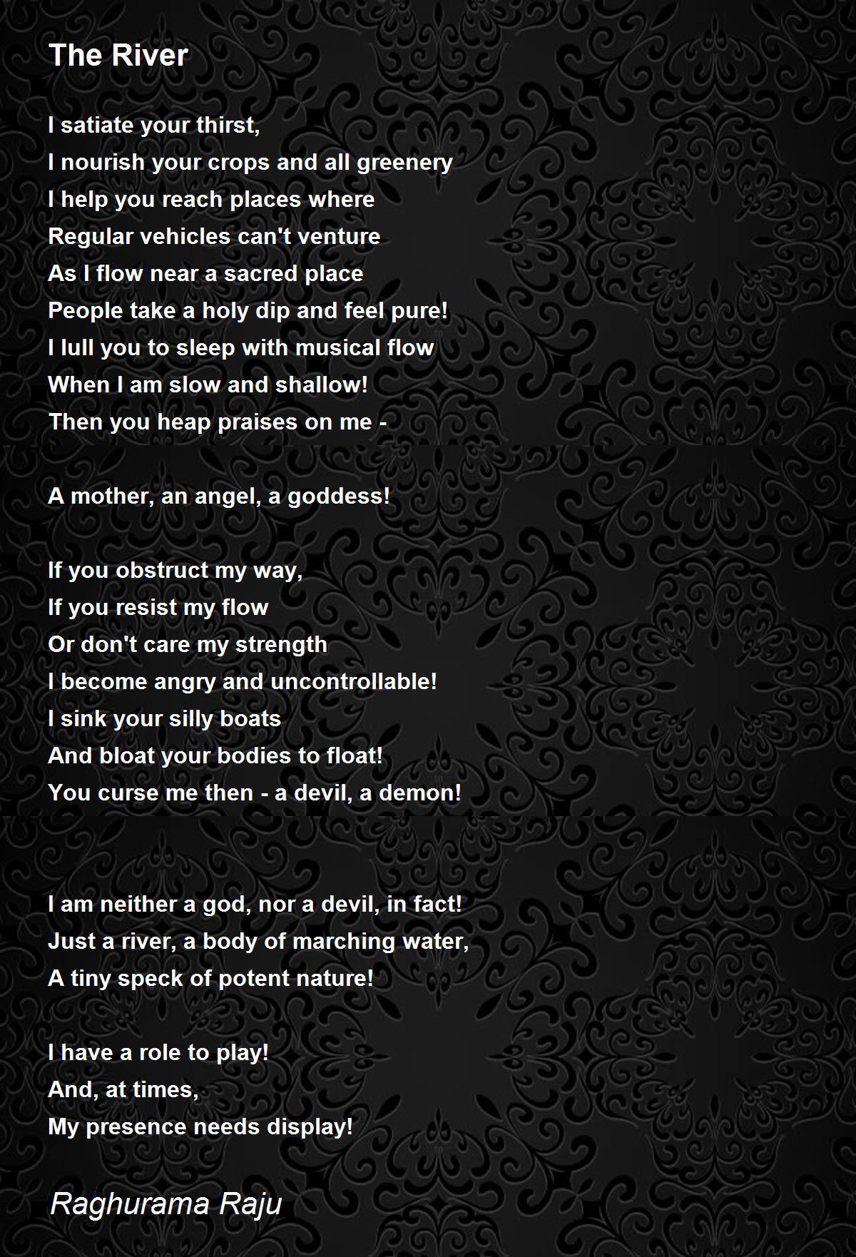 The River - The River Poem by Raghurama Raju