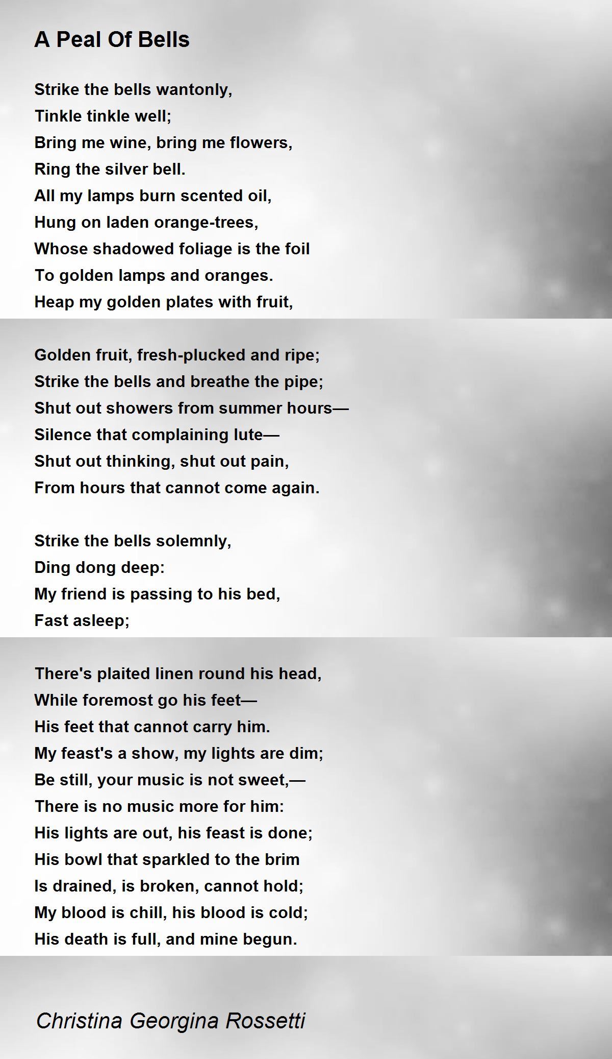 A Peal Of Bells Poem by Christina Georgina Rossetti - Poem Hunter