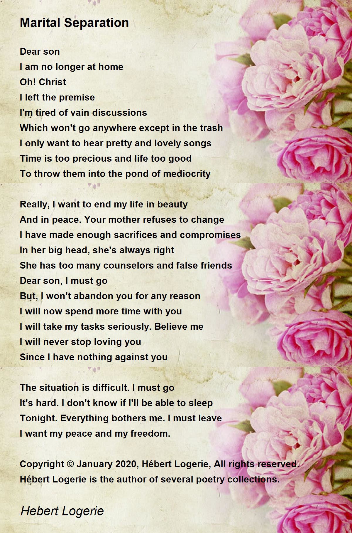 Marital Separation - Marital Separation Poem by Hebert Logerie
