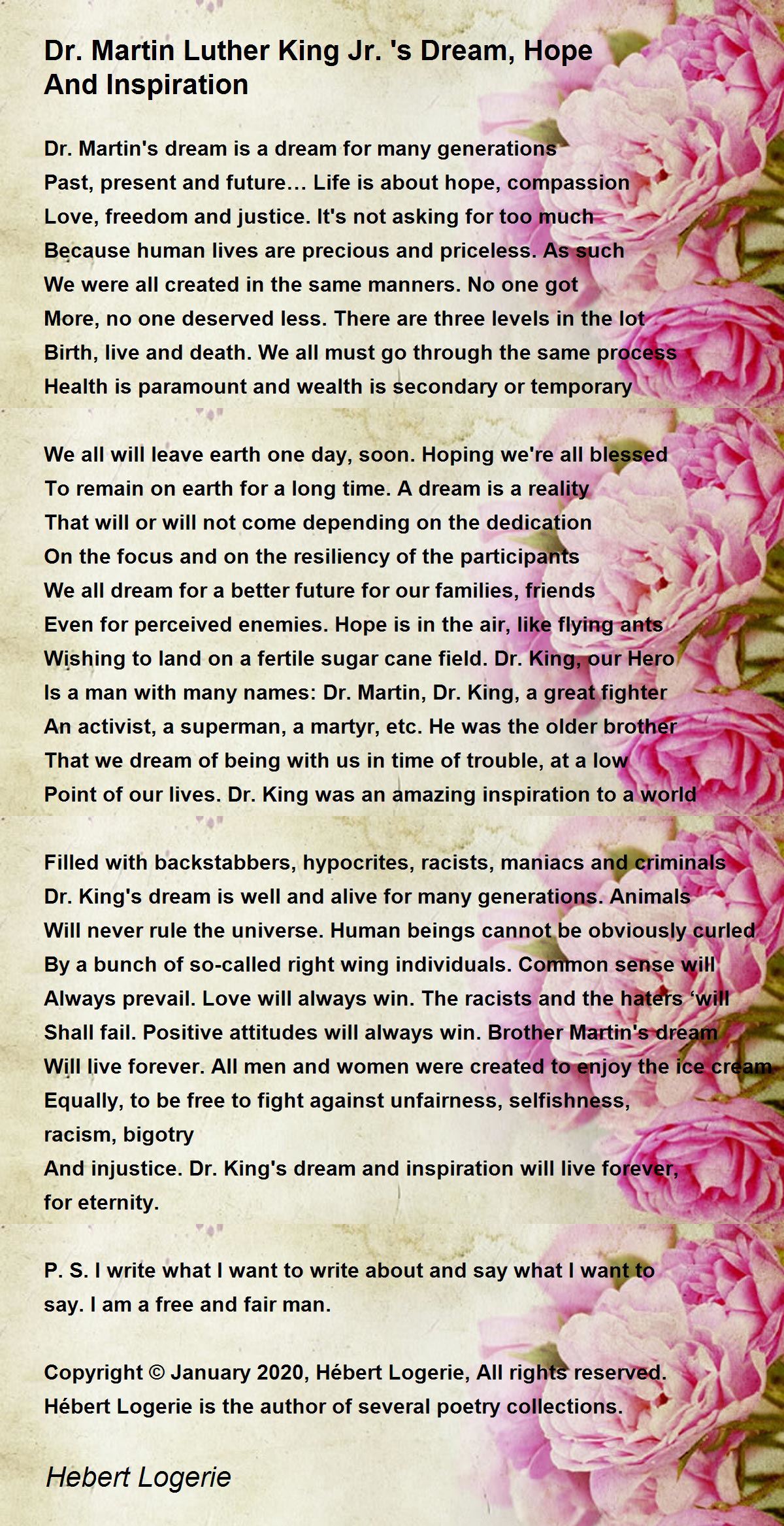 Martin Luther King Hand Poem