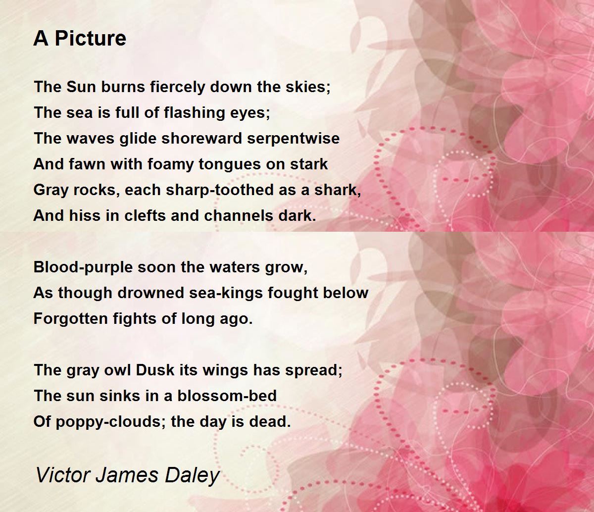 A Picture by Victor James Daley - A Picture Poem