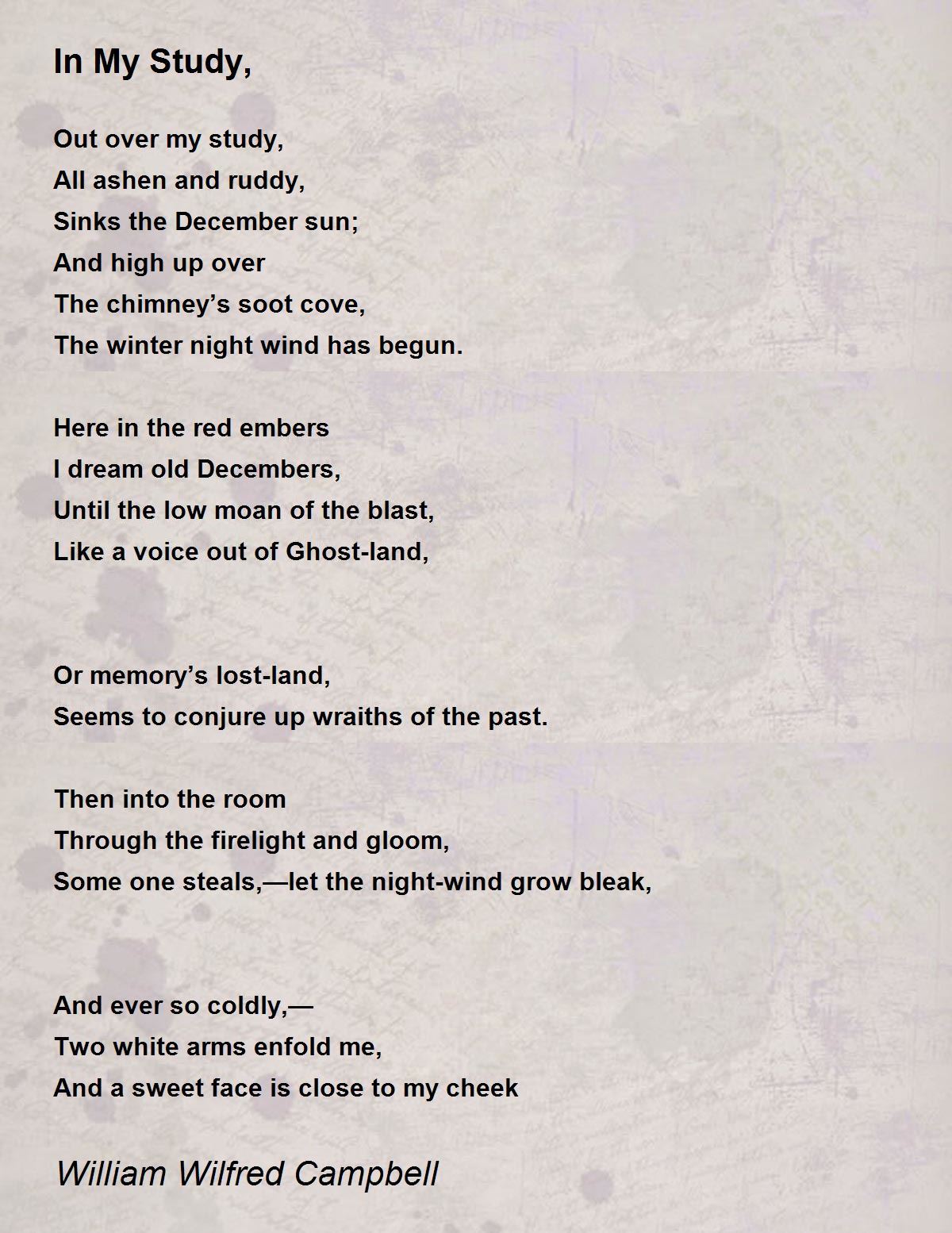 In My Study, Poem by William Wilfred Campbell - Poem Hunter