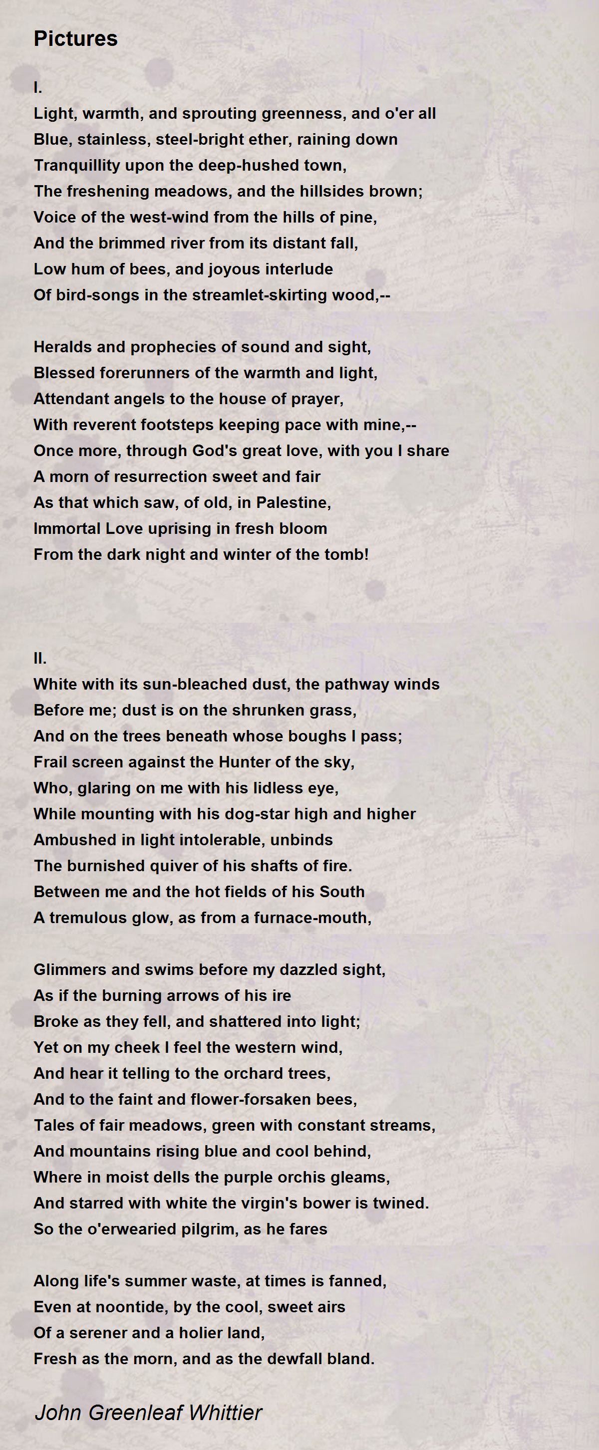 Pictures - Pictures Poem by John Greenleaf Whittier